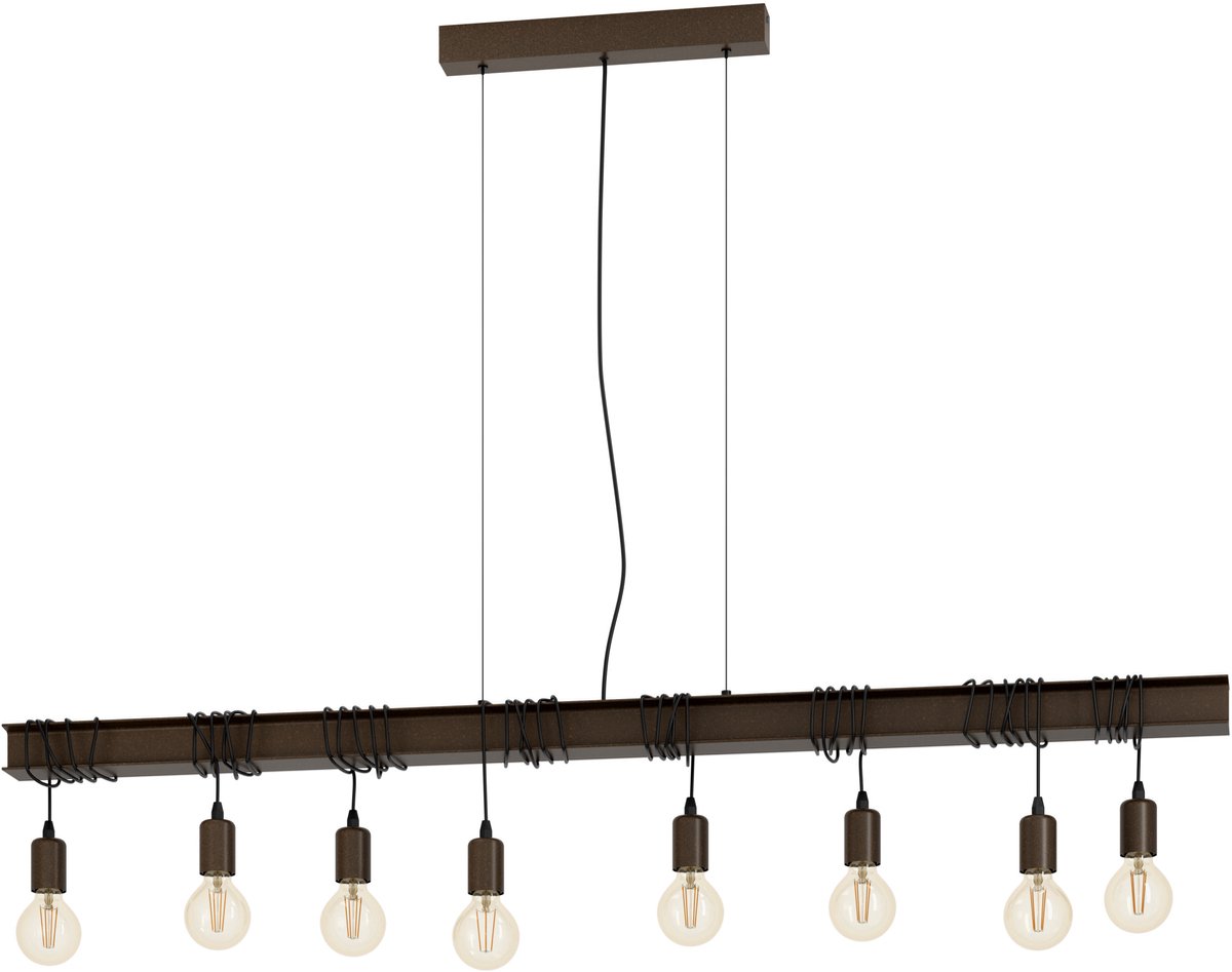 EGLO Townshend 4 Hanglamp - E27 - 150 cm - Bruin - Lampenonline