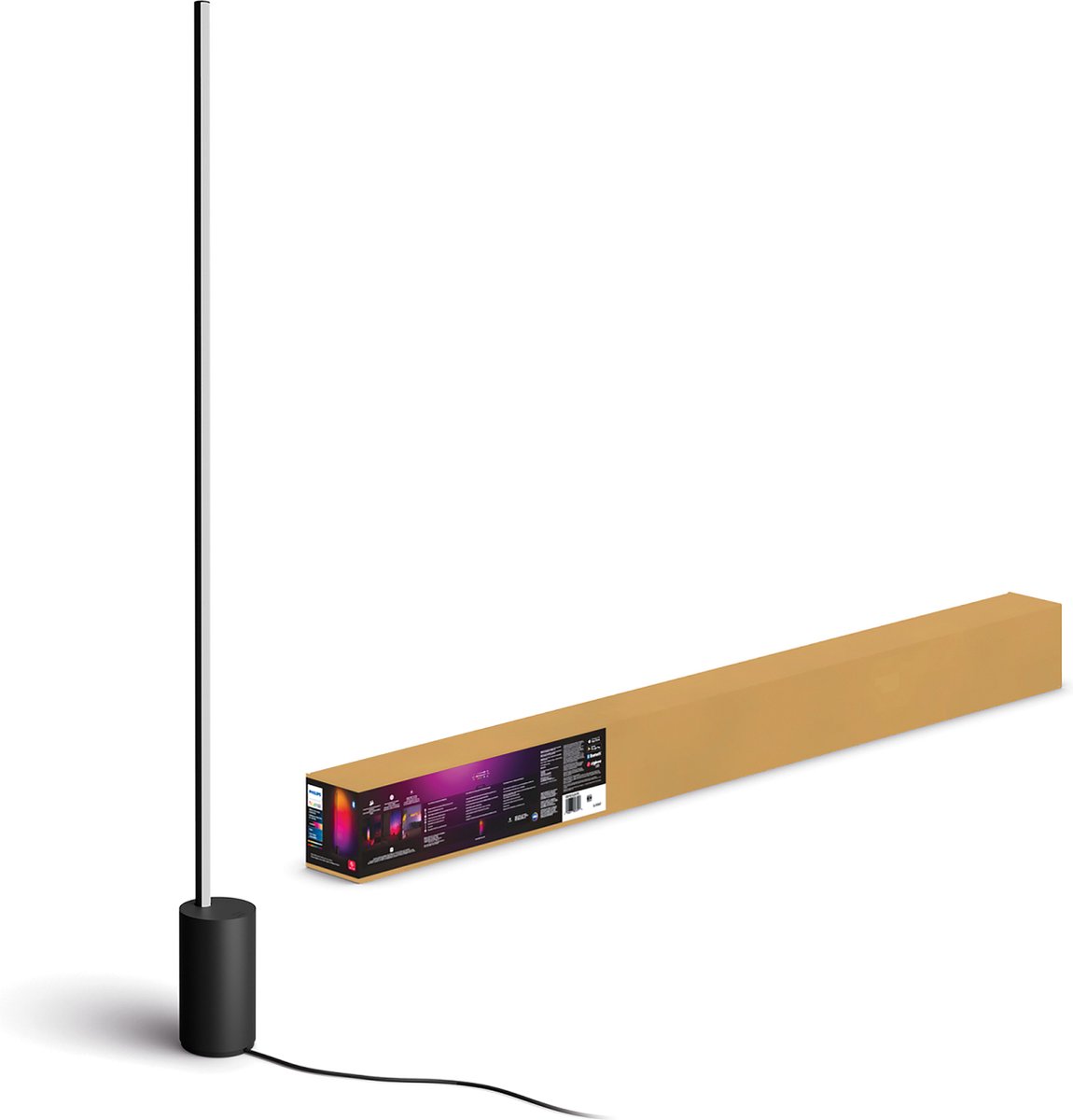 Philips Hue gradient Signe vloerlamp - wit en gekleurd licht - zwart ...