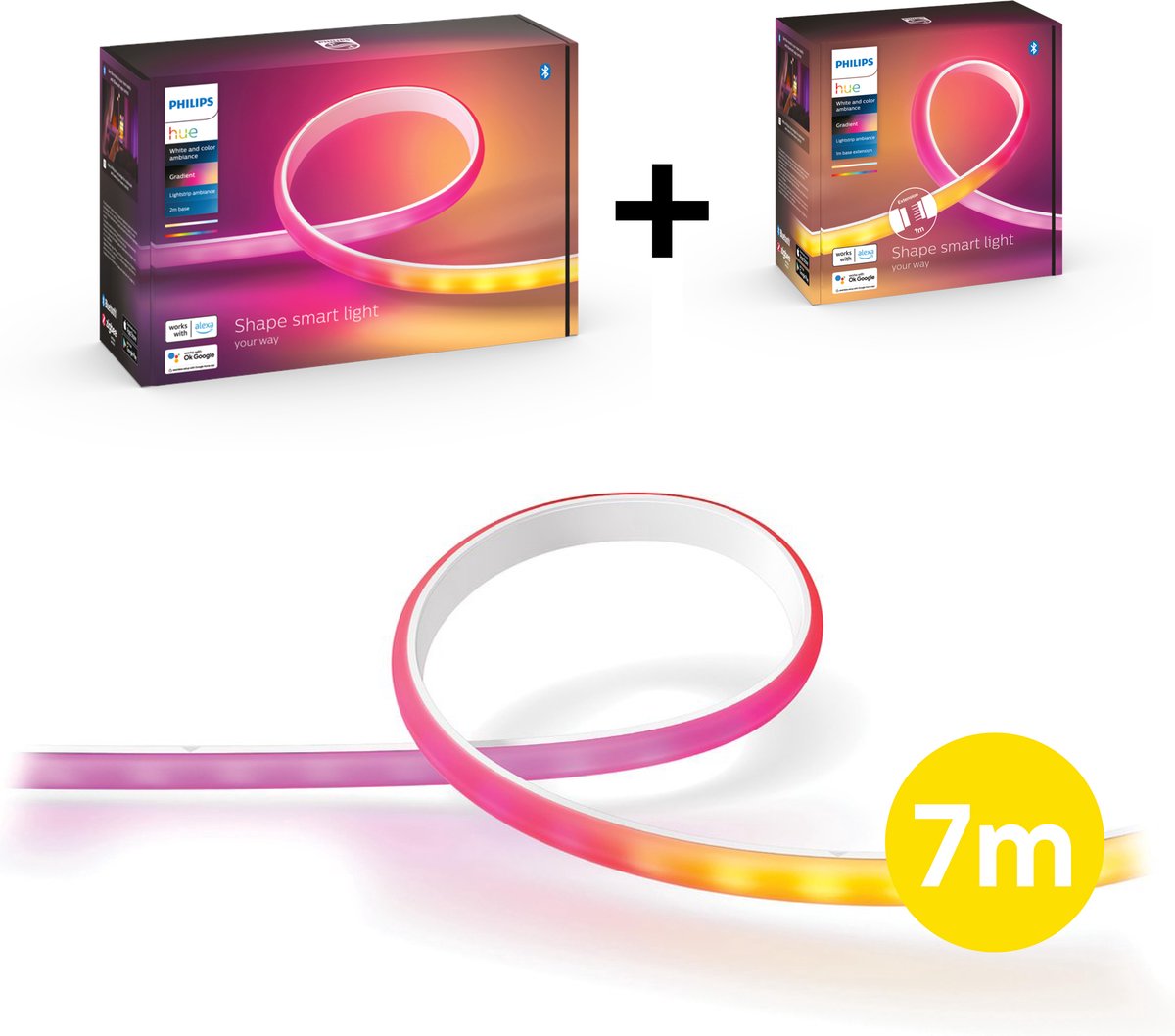 Philips Hue Gradient Lightstrip 7 Meter - Wit en Gekleurd Licht - LED ...